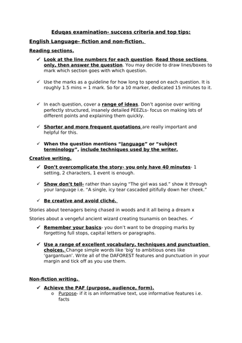 GCSE Eduqas English Language and Literature Revision Pack | Teaching ...