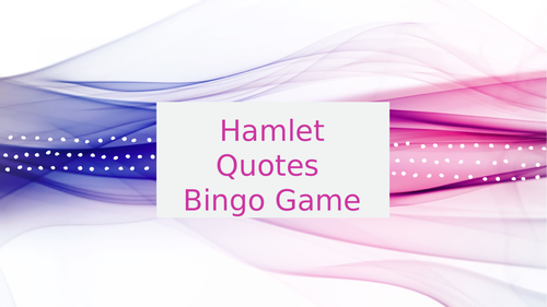 Shakespeare Hamlet Quotes Bingo Game Activity | Teaching Resources Shakespeare Hamlet Quotes Bingo Game Activity | Teaching Resources