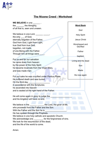 Edexcel A Religious Education | Catholic Christianity - "The Nicene ...