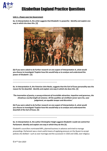 History OCR B | Elizabethan England - List of Practice Exam and Past ...
