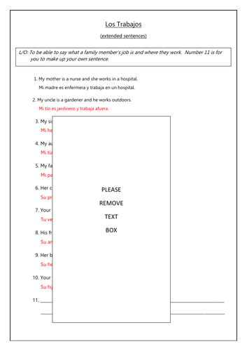 SPANISH - JOBS - LOS TRABAJOS | Teaching Resources