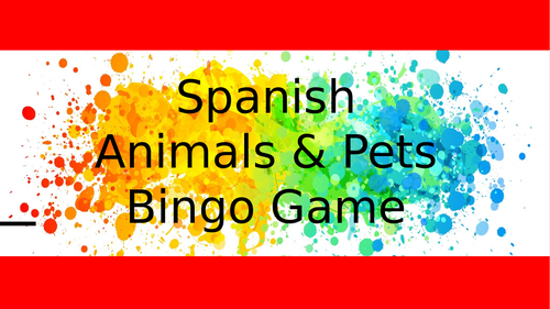 Spanish Animals & Pets Bingo Game Activity | Teaching Resources