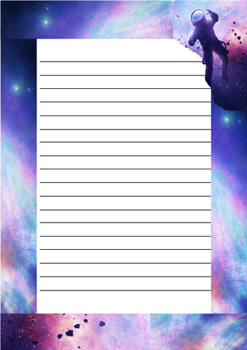 Space Odyssey Writing Page Border: Includes lined and unlined options ...