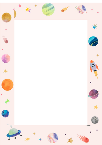 Planetary Exploration Writing Page Border: Colourful Planets and ...