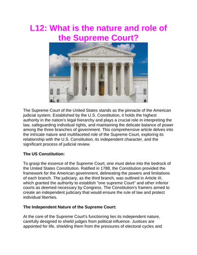Supreme Court | Teaching Resources