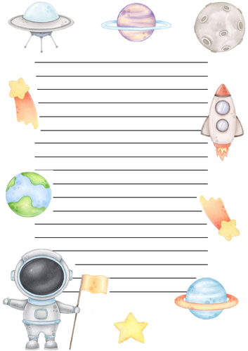 Lunar Landscape Writing Page Border | Teaching Resources