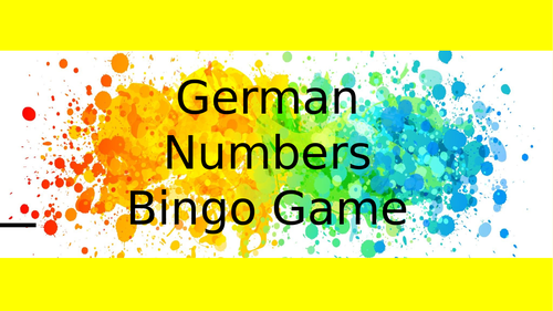 German Numbers Bingo Game Activity | Teaching Resources