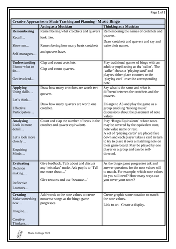 Music Bingo | Teaching Resources