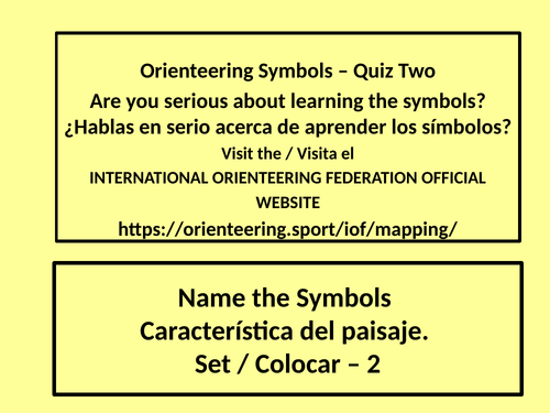 Orienteering PPP 7 & 8 - Symbols - Quiz One and Two | Teaching Resources