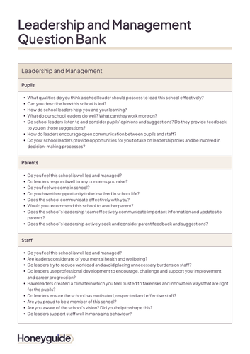 Leadership and Management Audit Pack | Teaching Resources