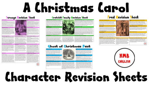 A Christmas Carol Revision Cards and sheets | Teaching Resources