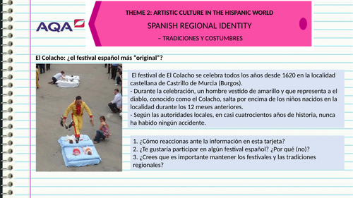 A level Spanish cards Theme 2 Culture | Teaching Resources