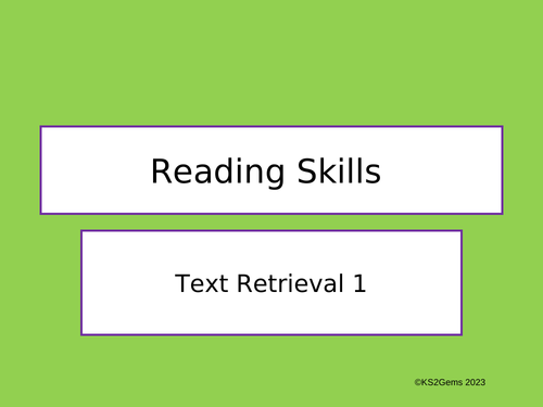 Reading Skills Text retrieval SQUINT | Teaching Resources