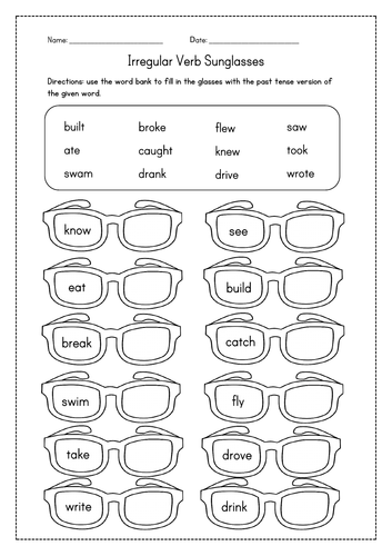 Fun and Engaging Worksheets for Primary English Irregular Verbs ...