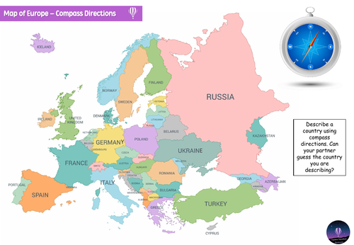 KS2 Europe: Grid References, Compass Directions and Map Symbols ...