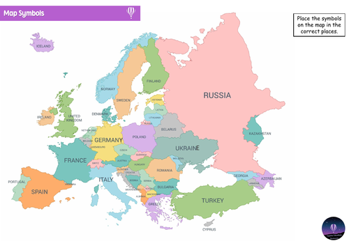 KS2 Europe: Grid References, Compass Directions and Map Symbols ...