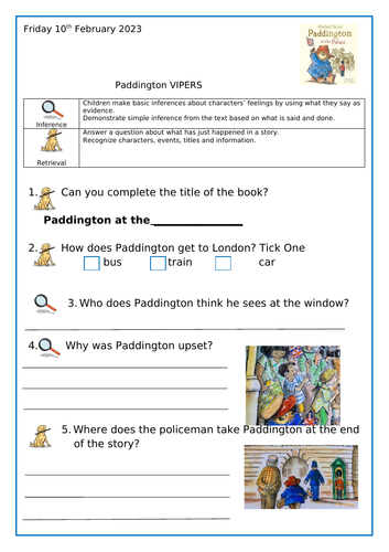 Paddington at the Palace VIPERS | Teaching Resources