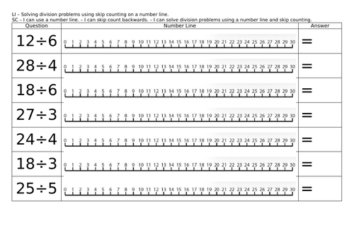Division through Skip Counting Worksheets | Teaching Resources
