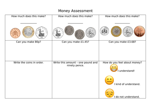 Money Assessment | Teaching Resources
