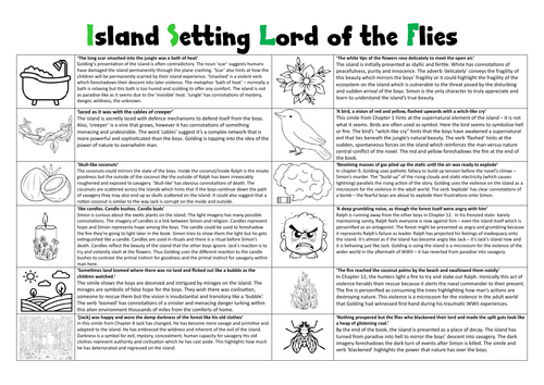 Island Lord of the Flies Revision Sheet | Teaching Resources
