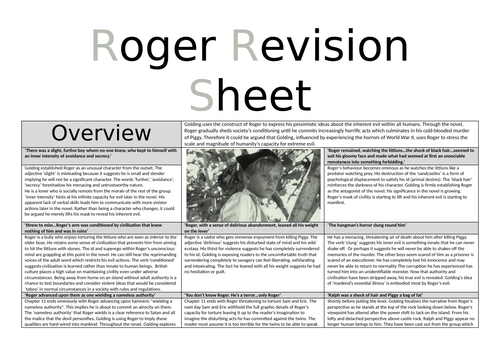 Lord of the Flies Character Revision | Teaching Resources