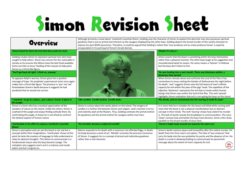 Lord of the Flies Character Revision | Teaching Resources
