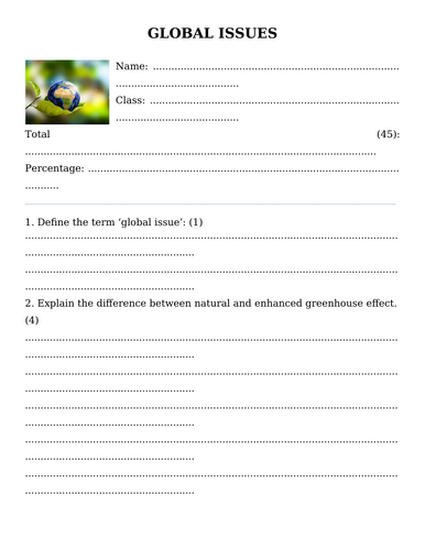 Global Issues, KS3 Geography (complete unit) | Teaching Resources