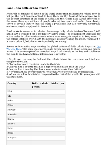 Global Issues, KS3 Geography (complete unit) | Teaching Resources