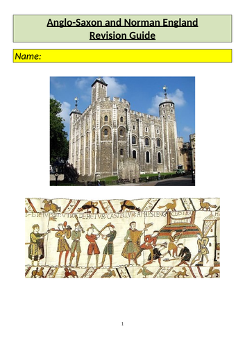 EdExcel GCSE History - Anglo-Saxon and Normans Revision Notes ...