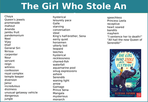 The Girl Who Stole An Elephant vocabulary | Teaching Resources