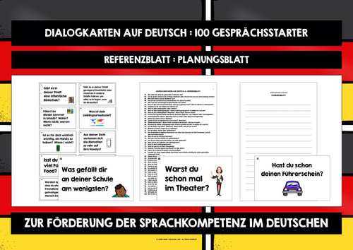 GERMAN CONVERSATION STARTERS #1 | Teaching Resources