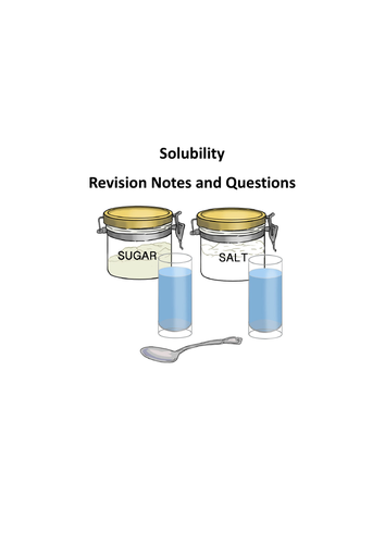 Edexcel Igcse Chemistry Solubility Editable Teaching Resources