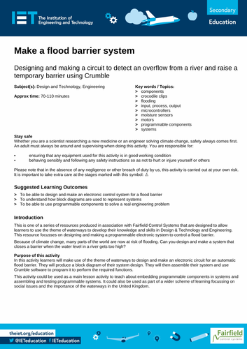 Make a flood barrier system | Teaching Resources