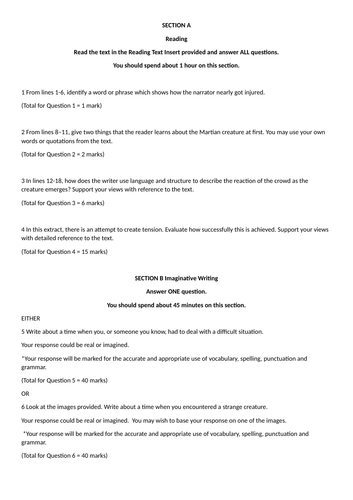 Edexcel English Language Paper 1 Bundle | Teaching Resources