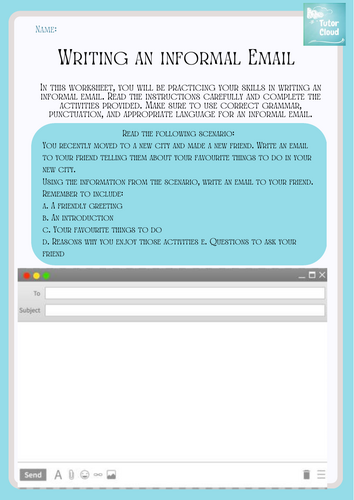 Writing Formal and Informal Emails Writing Task | Teaching Resources