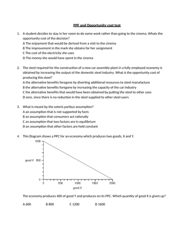 GCSE Economics Unit One - Multiple Choice tests (with answers ...
