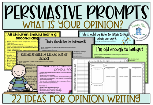 Persuasive Opinion Writing Prompt Pack | Teaching Resources
