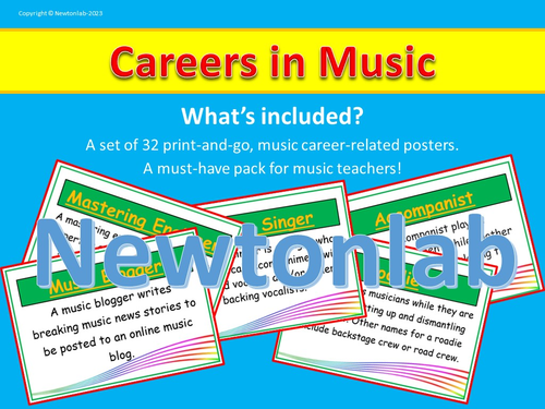 Careers in Music Poster Set - Key Stages 3, 4 and 5 | Teaching Resources