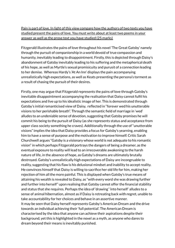 AQA A-level English Literature Example Essay: The Great Gatsby Compared ...