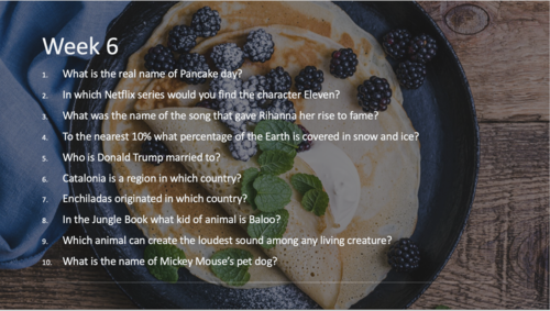 Weekly Quiz | Teaching Resources