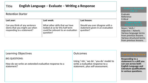 AQA GCSE English Language skills unit | Teaching Resources