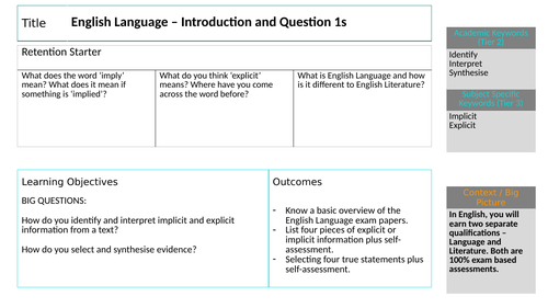 AQA GCSE English Language skills unit | Teaching Resources