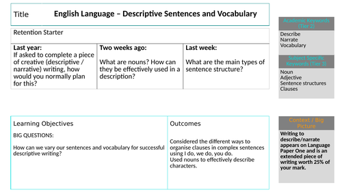 AQA GCSE English Language skills unit | Teaching Resources