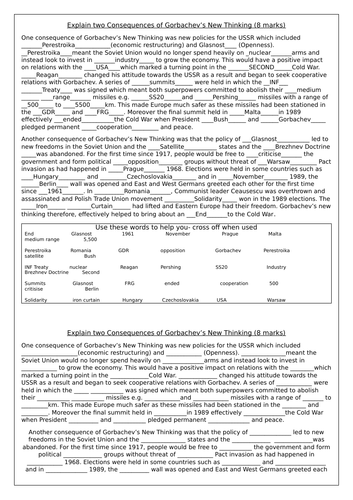 Cold War/ Superpower Relations Model Answers | Teaching Resources