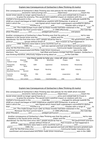 Cold War/ Superpower Relations Model Answers | Teaching Resources