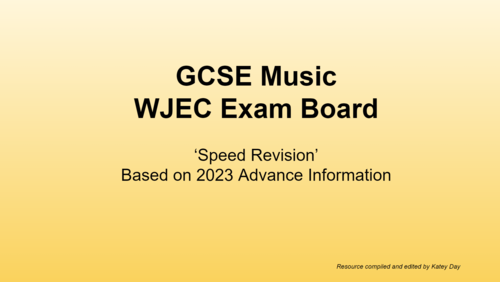 GCSE Music (WJEC) Revision video | Teaching Resources