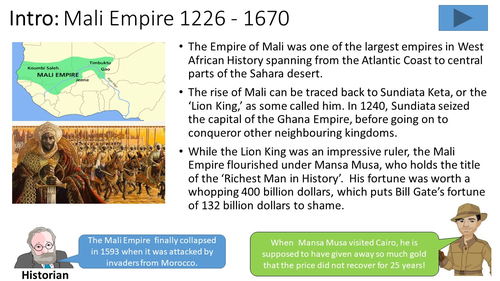 Market Place Activity: Why did Mali become a powerful Medieval African ...