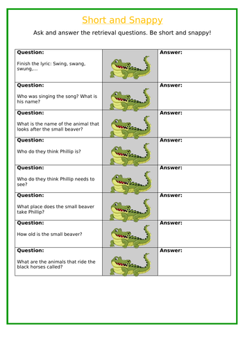 Beaver Towers Guided Reading Planning | Teaching Resources