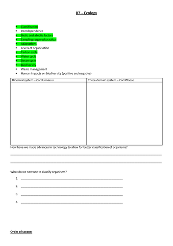 AQA Biology Paper 2 revision 2023 | Teaching Resources