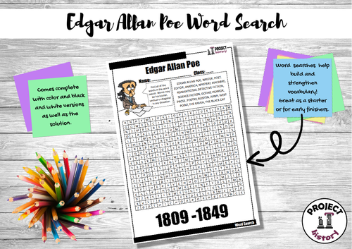 Edgar Allan Poe Word Search | Teaching Resources Edgar Allan Poe Word Search | Teaching Resources